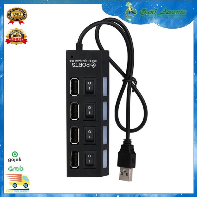 Jual colokan usb dari 1 ke 4 dengan saklar on off | Shopee Indonesia