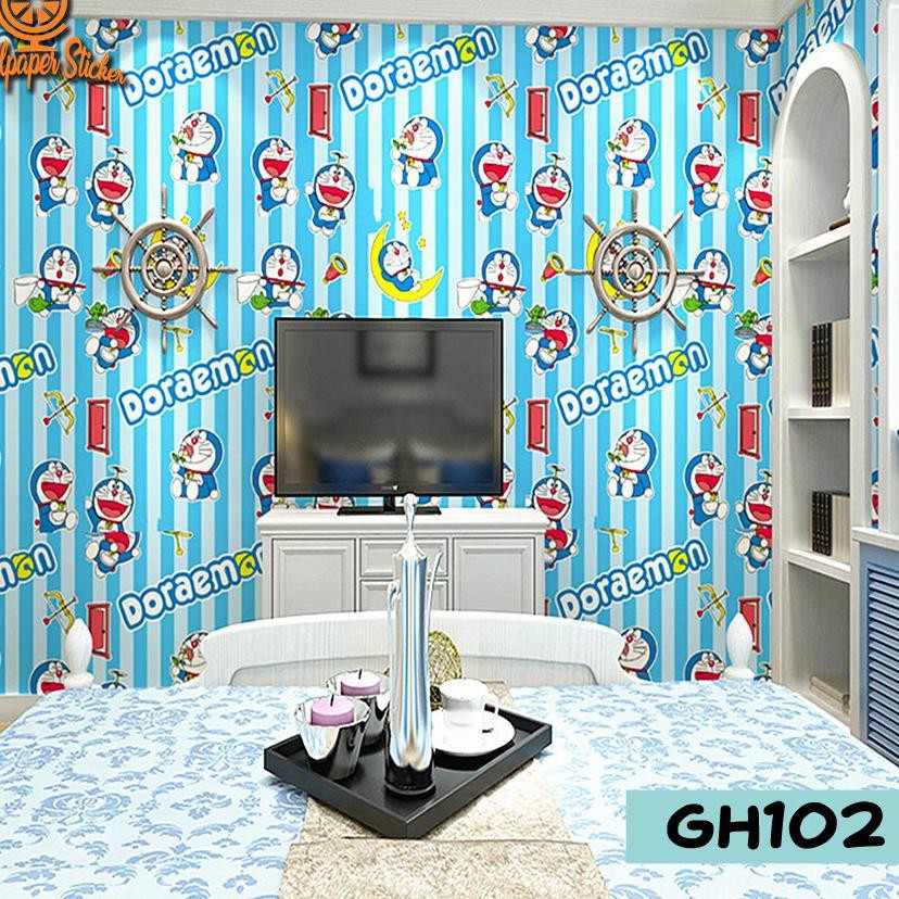 Jual Wallpaper Stiker Motif Doraemon Wallpaper Kamar Tidur Bahan Pvc ...