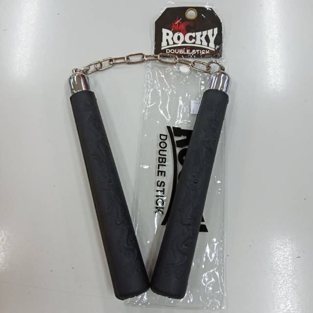 Jual Double doble dobel stick stik nunchaku toya rubber karet rocky ...
