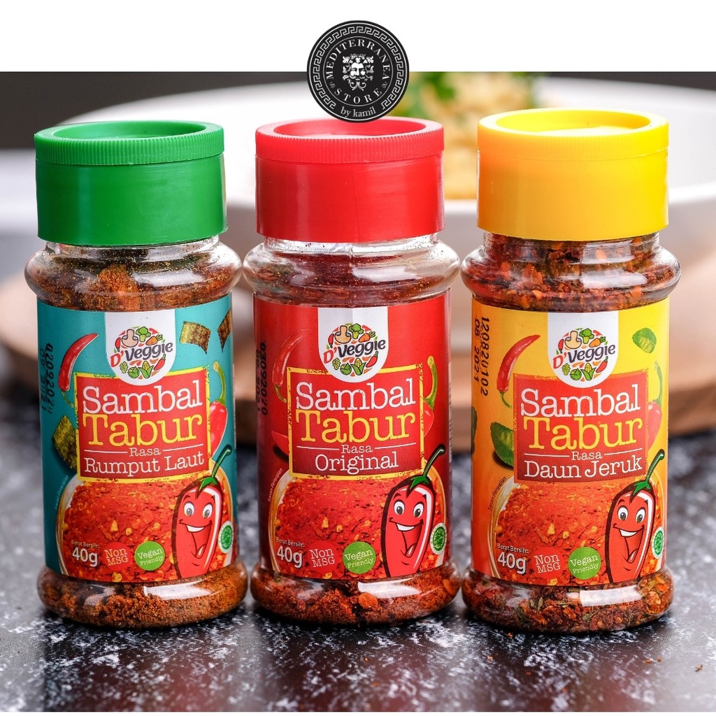 Jual D'Veggie Sambal Tabur Non MSG Vegan 40gr | Shopee Indonesia