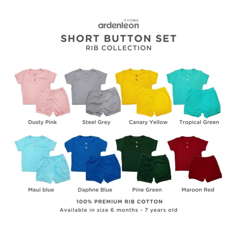 Jual Ardenleon Short Button Rib Set BIG SIZE | Shopee Indonesia