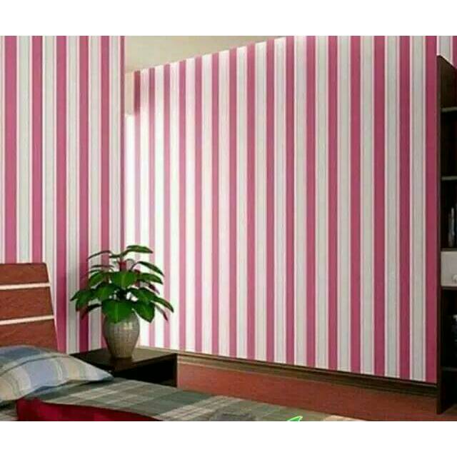 Jual Wallpaper sticker Garis Pink 45 cm x 9 meter / walpaper dinding | Shopee Indonesia