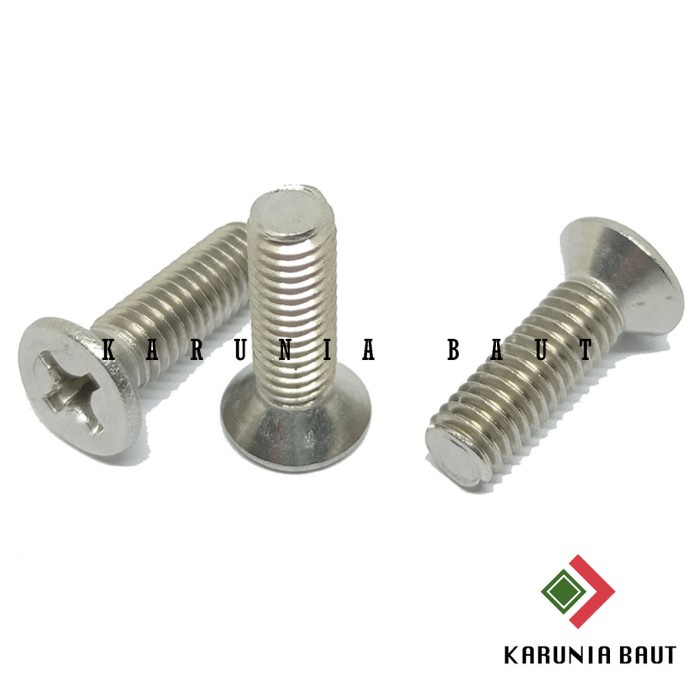 Jual BAUT OBENG PLUS + BAUT JF M8 BAUT GALVANIS PUTIH DRAT 8 MM PITCH 1 ...