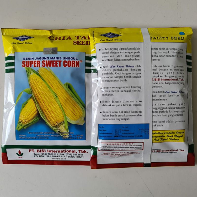 Jual Bibit Jagung Manis Unggul SUPER SWEET CORN isi 250 Gr Produk Cap Kapal Terbang | Shopee ...