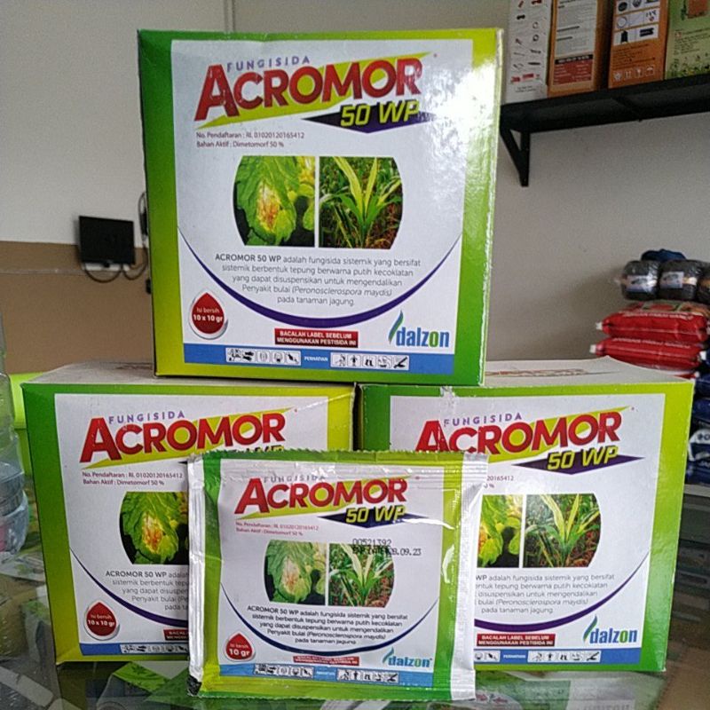 Jual fungisida ACROMOR 50wp pengendali bulai tanaman jagung (10grm ...