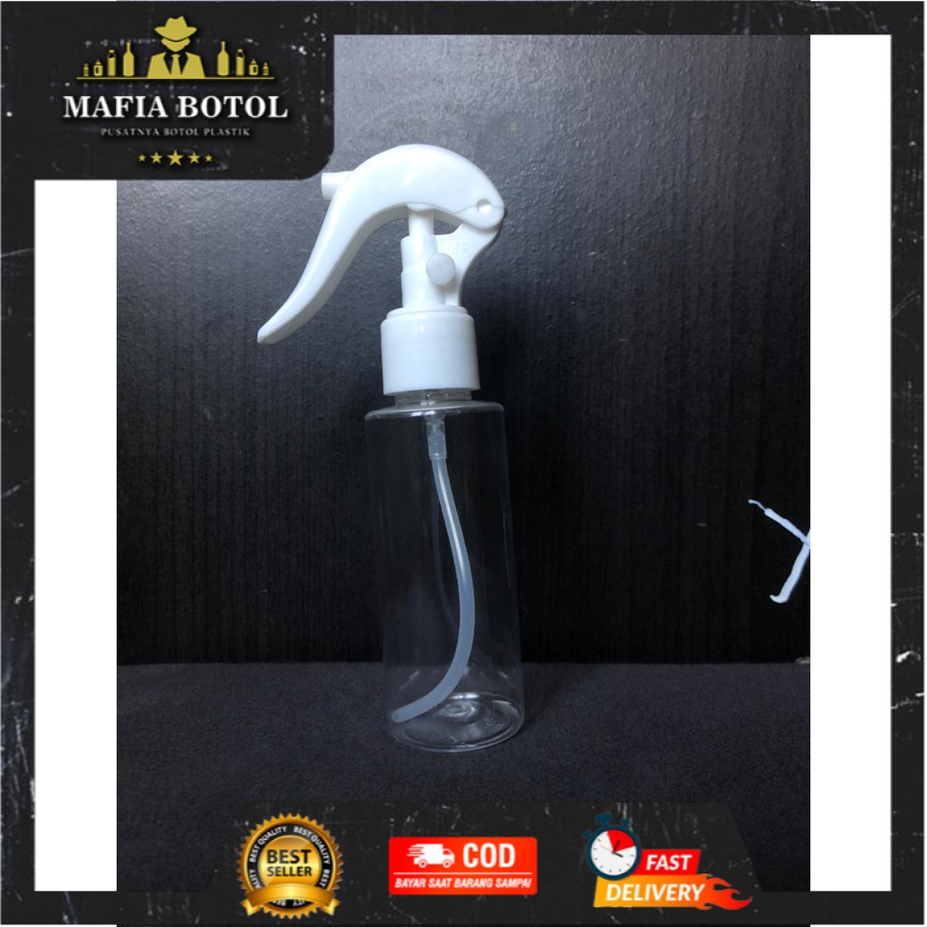 Jual Botol Plastik spray 100 ml triger semprot tutup bening putih hitam tebal kosong baru ...