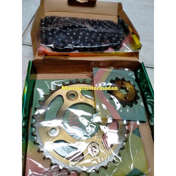 Jual Gear Set Gir Gigi Tarik Set Rantai Supra Fit New 14T 36T Sepuhan Supra X 125 Karisma Revo ...