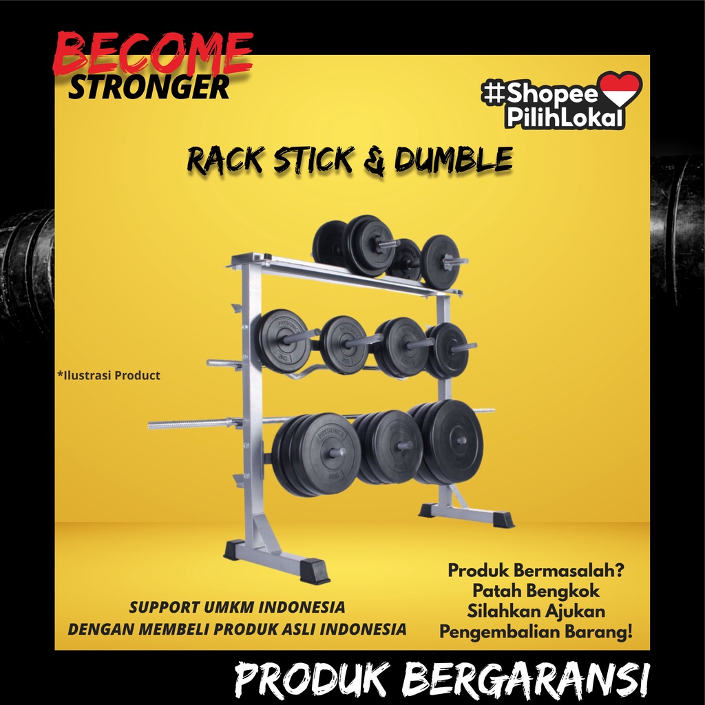 Jual New Perlengkapan Home Gym Rak Tempat Barbell Storage Dumbbell ...