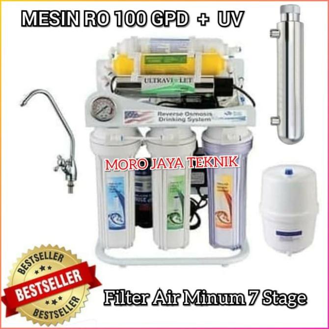 Jual MESIN RO 100 GPD 7 STEP + LAMPU UV FILTER AIR MINUM MURAH | Shopee Indonesia