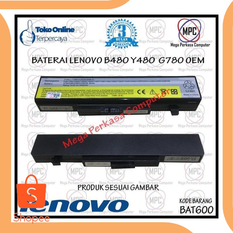 Jual Unik last stok Baterai Lenovo B480 B490 G400 G410 G480 Y480 Z480 ...