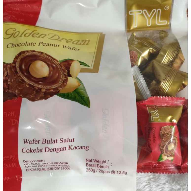 Jual TYL Cylandz Chocolate Peanut Wafer/Coklat Wafer dengan Kacang 250 ...