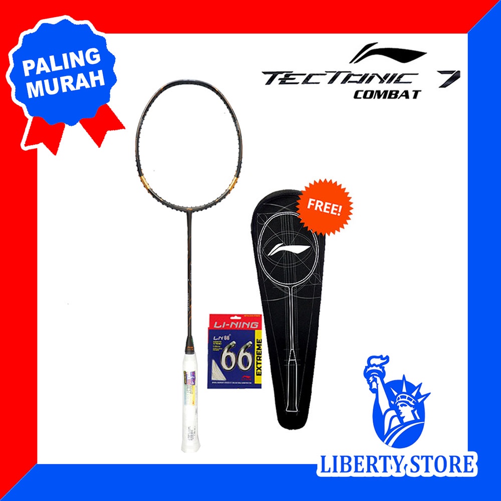 Jual Raket Badminton ORIGINAL LINING TECTONIC 7 COMBAT + TAS + SENAR ...