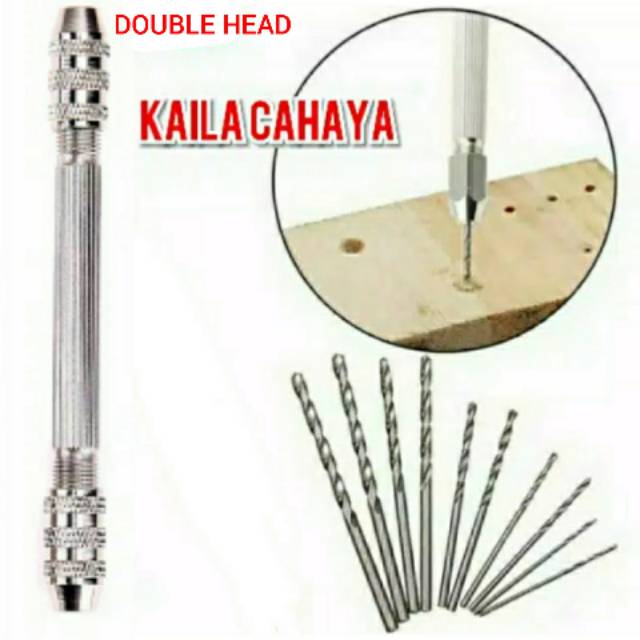Jual Mini Pen Hand Drill Bor Tangan Manual + 10pcs Mata Bor Mini Twist ...
