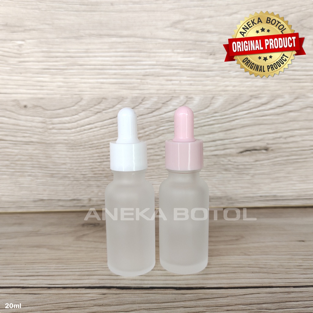 Jual BOTOL SERUM PIPET KACA 20 ML FROSTED TUTUP WARNA PINK UNGU HITAM ...