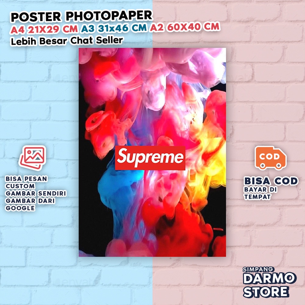 Jual Poster Supreme Hiasan Dinding Hypebeast Hypebis Hype Logo Fashion ...