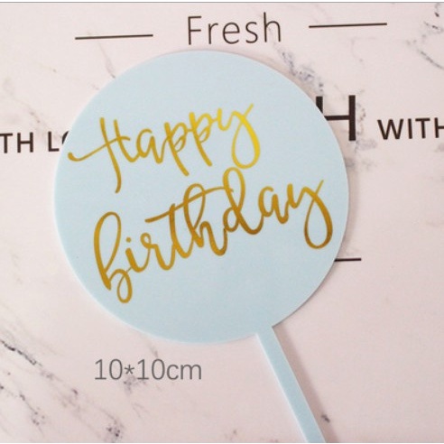 Jual Cake Topper Happy Birthday HBD Model Bulat Hiasan Kue CT-HBD4 ...