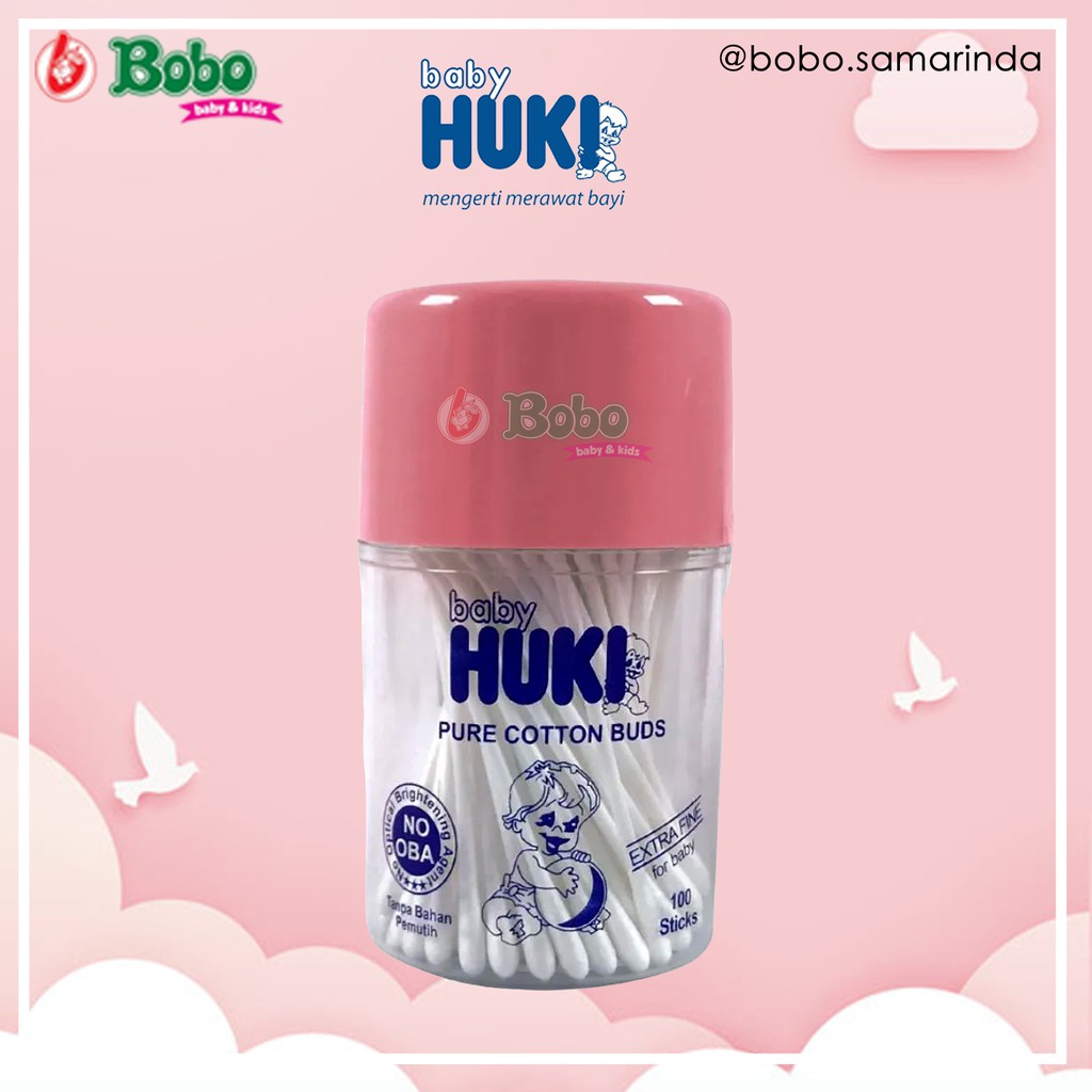 Jual Huki CI0014 Cotton Buds Pot EXF 100s - Korek Kuping Bayi | Shopee ...