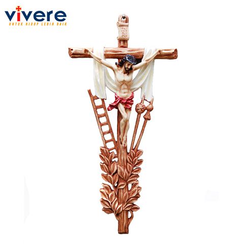 Jual Salib Yesus Motif Daun dan Selendang 35 cm | Shopee Indonesia