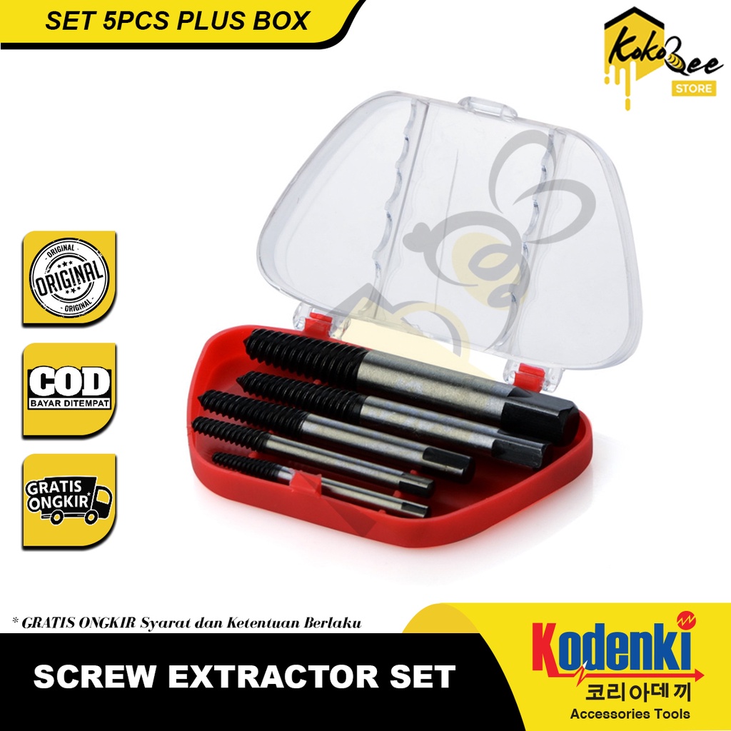 Jual Screw extractor set - Tap balik set 5 pcs - Pencabut baut rusak ...
