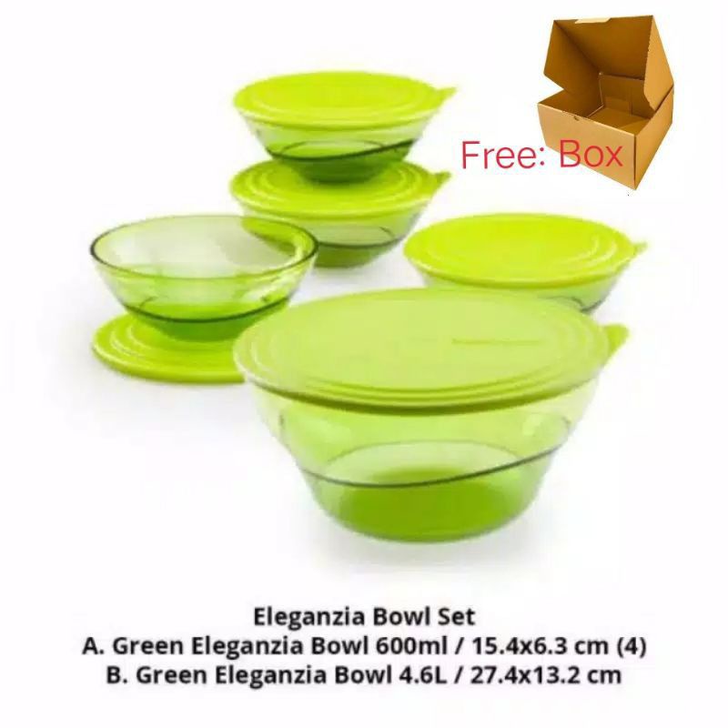 Jual wadah saji tupperware cantik eleganzia set hijau | Shopee Indonesia