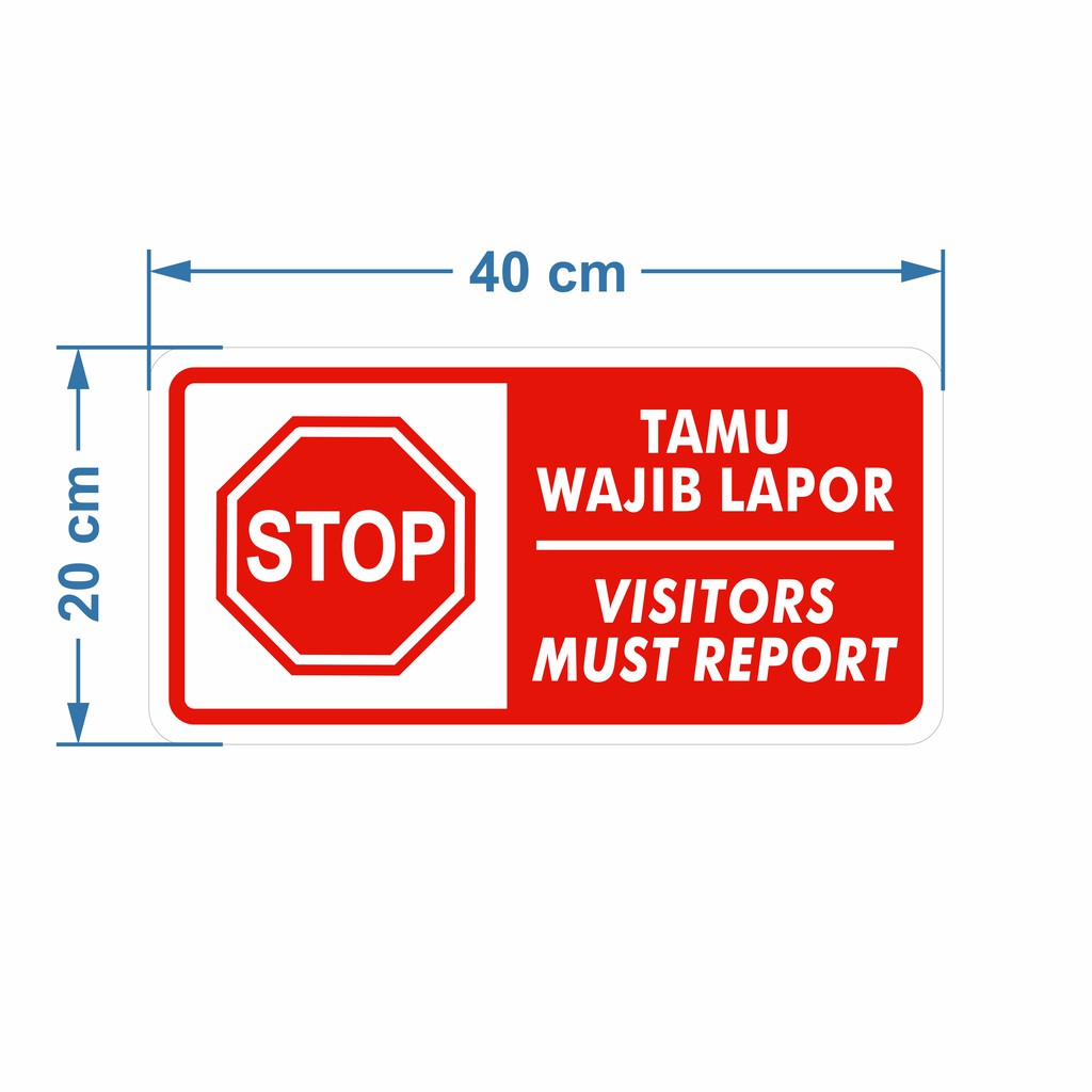 Jual Rambu Sign Tamu Wajib Lapor 40cm x 20cm Plat Alumunium | Shopee ...