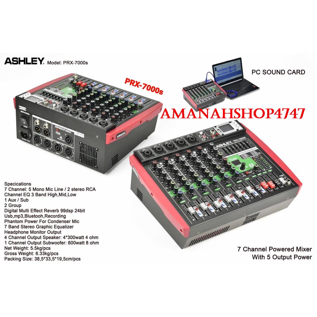 Jual POWER MIXER AUDIO ASHLEY PRX 7000S POWER MIXER PRX7000S PRX7000 ...
