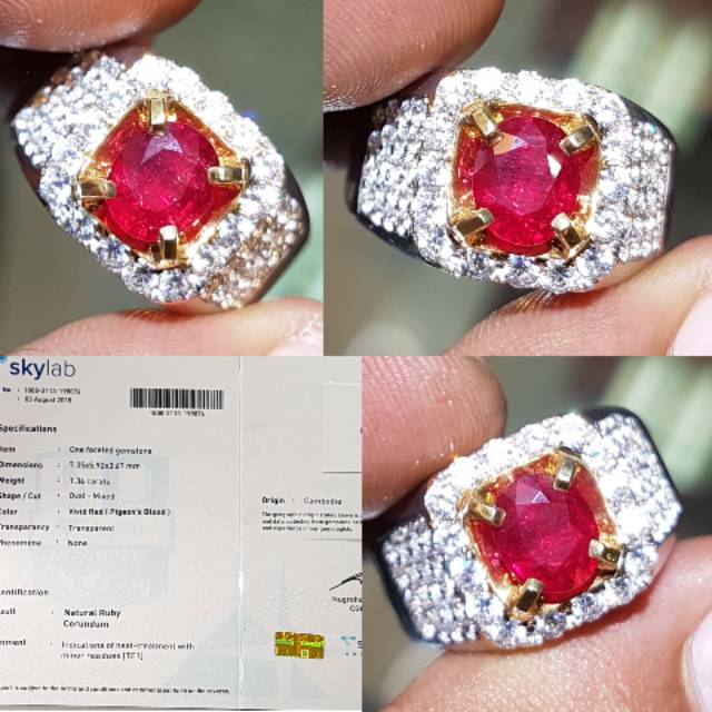 Jual Natural Vivid Red Pigeon Blood Ruby Pailin Cambodia Sertifikat 1. ...