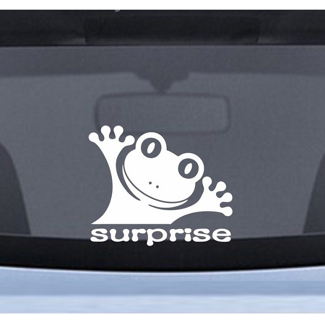 Jual Stiker Unik Lucu Body Kaca Mobil Cutting Sticker Kodok Surprise ...