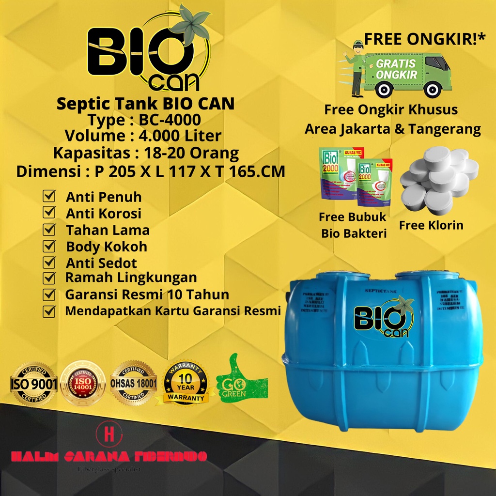 Jual SepticTank Biotech Biotank Biofilter Biofil 4000 liter RCX RC ...