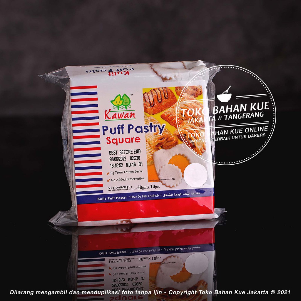 Jual Kawan Puff Pastry Frozen Dough Sheet 40gr x10 Lembar Adonan Roti ...