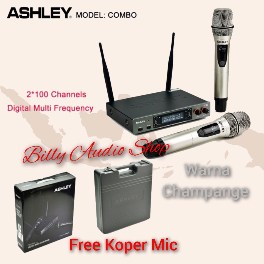 Jual Mic Wireless Ashley MC PRO / ASHLEY COMBO + KOPER / D99 ORIGINAL ...