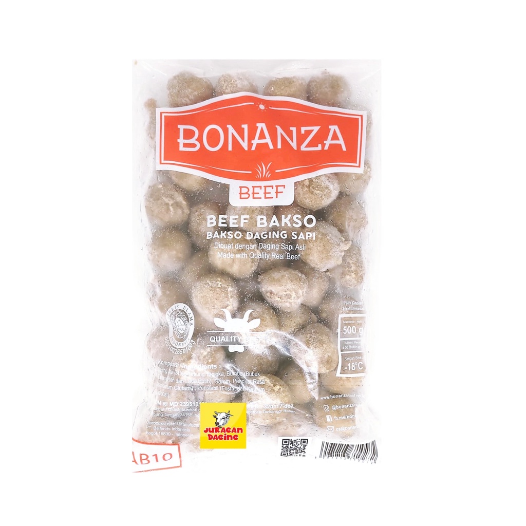 Jual Bonanza Beef Bakso Daging Sapi AB10 500gr | Shopee Indonesia