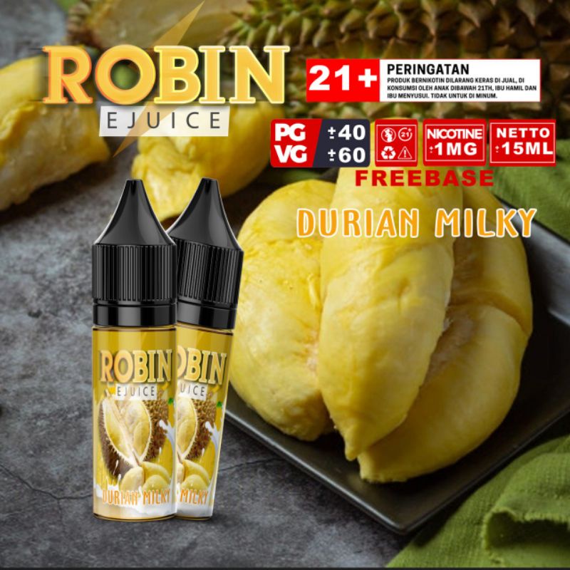 Jual ROBIN JUICE MINI 15ML 1MG RASA DURIAN MILKY | Shopee Indonesia