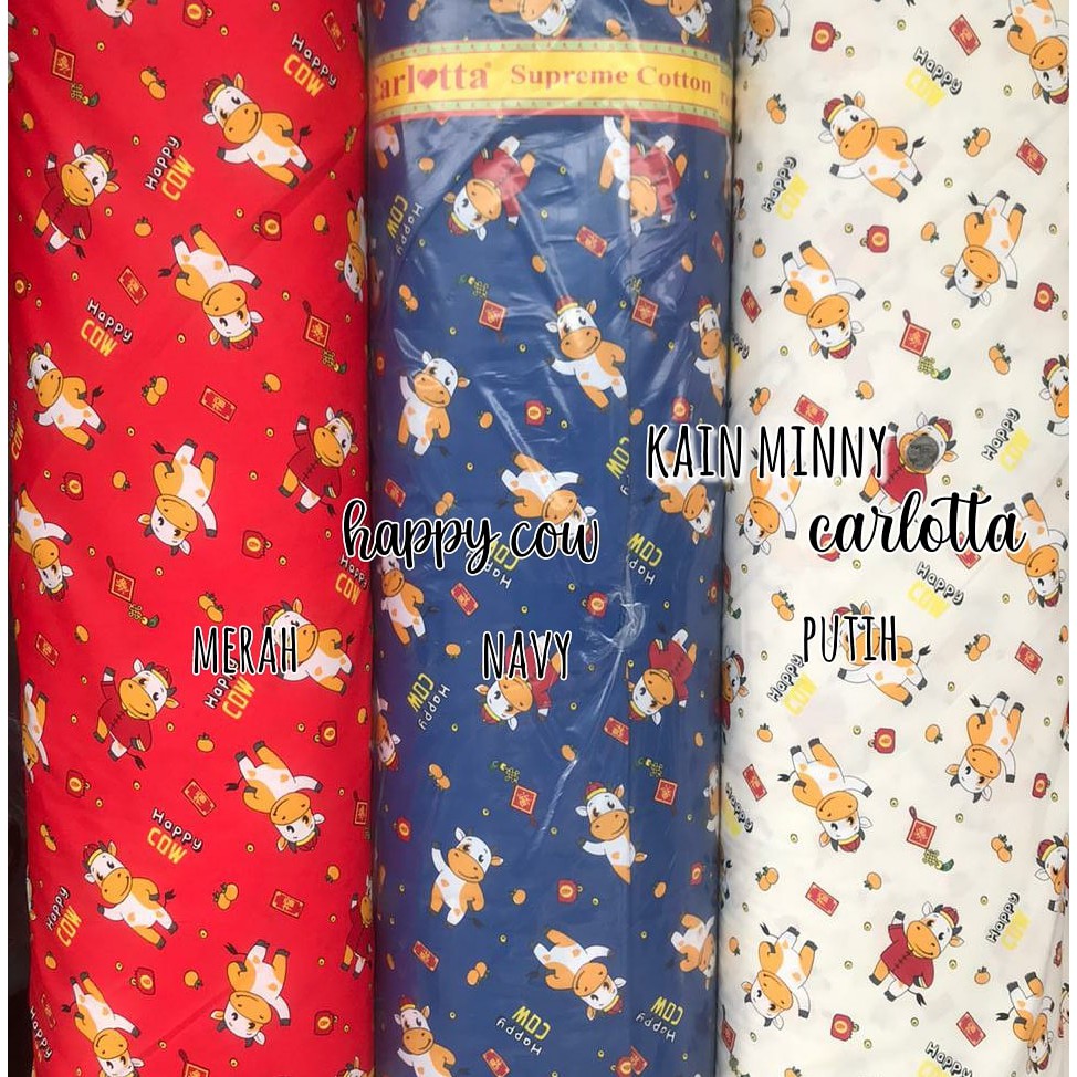 Jual HAPPY COW - KAIN SPREI KATUN LOKAL METERAN CARLOTTA | Shopee Indonesia