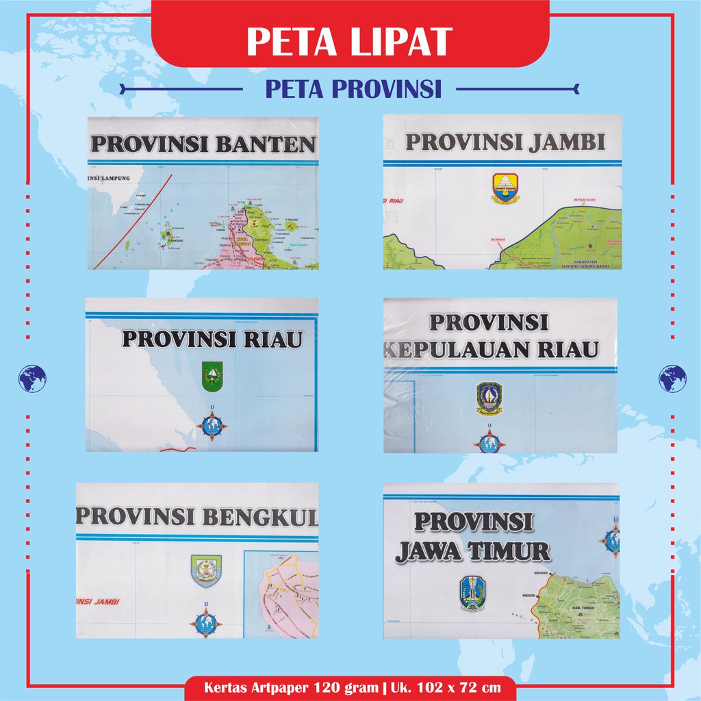 Jual Peta Lipat Provinsi Banten Peta Jambi Peta Riau Peta Kepulauan Riau Peta Bengkulu Peta Jawa ...