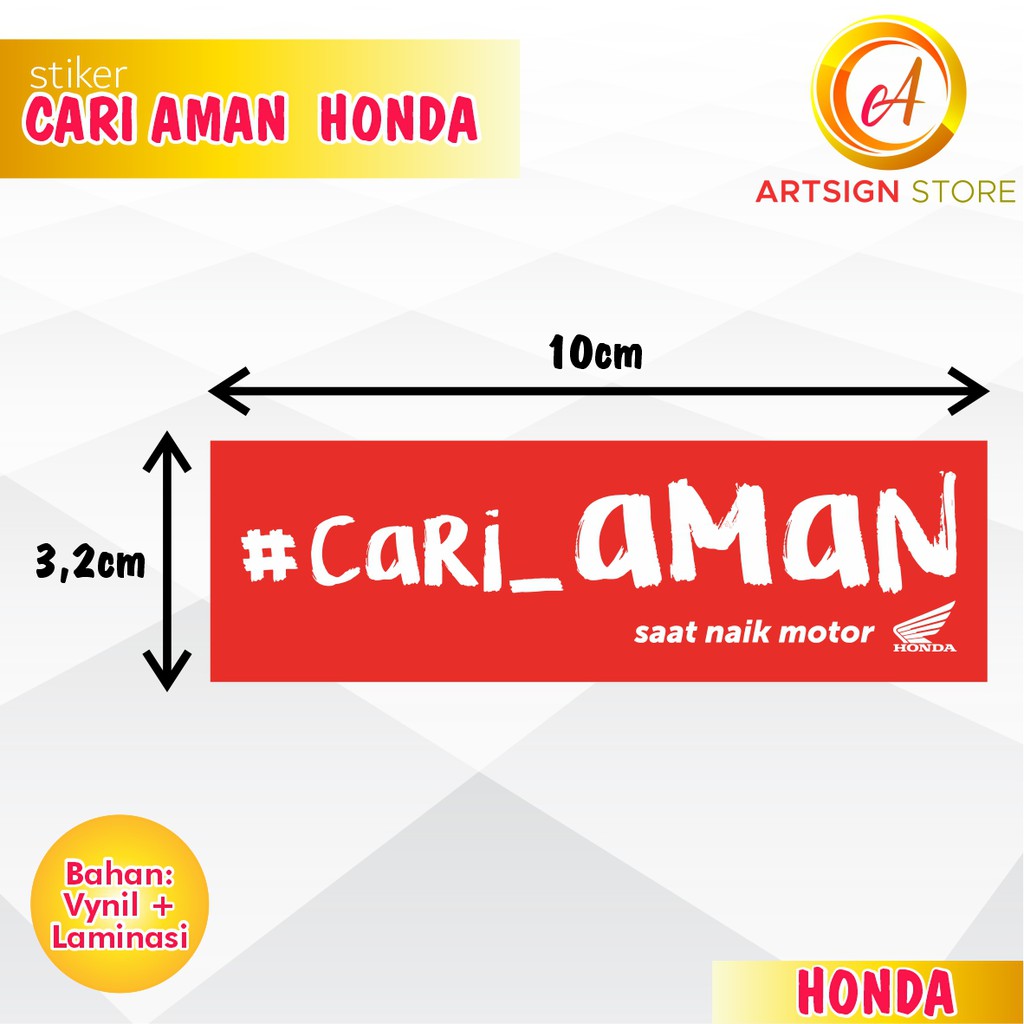 Jual Stiker Cari Aman / Cari Aman Honda / Stiker Printing / Print n Cut ...