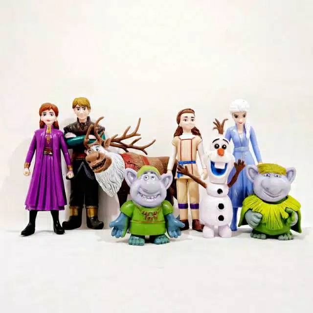 Jual Figure Set 8 Frozen 2 Elsa Anna Olaf Kristoff Sven Trolls ...