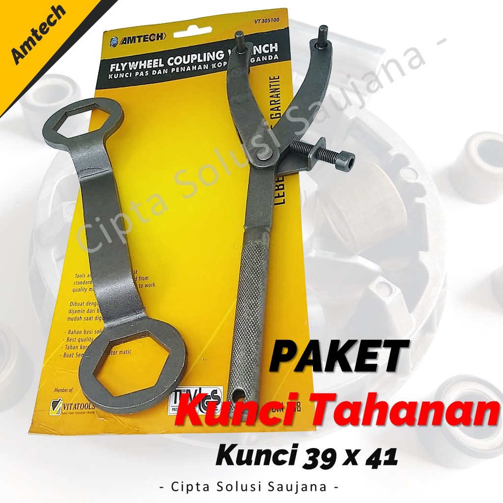 Jual AMTECH SET PAKET KUNCI KOPLING 39 x 41 + TREKER TAHANAN CVT MATIC KUNCI BLOK MESIN MUR BAUT ...