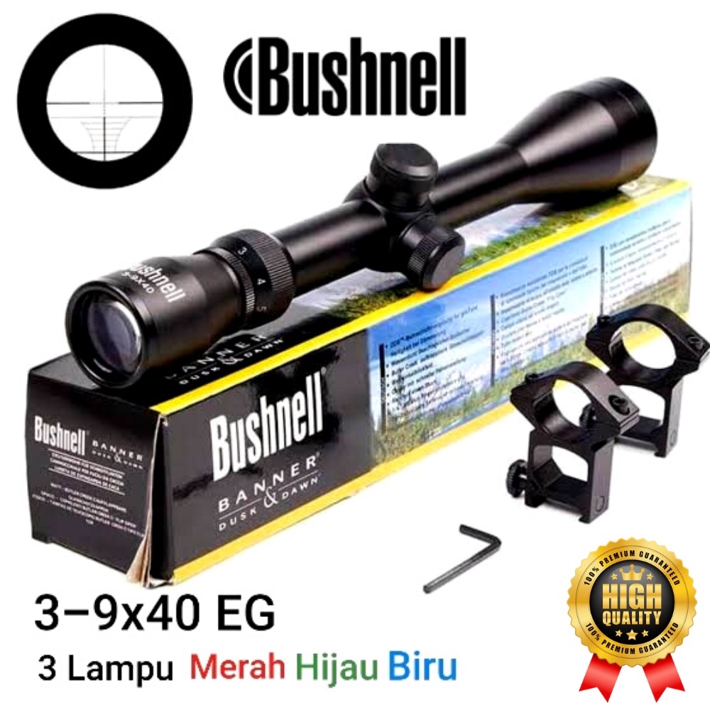 Jual Teropong Senapan - Riflescope 3-9x40 EG Teleskop Bushnell 3-9x40 ...