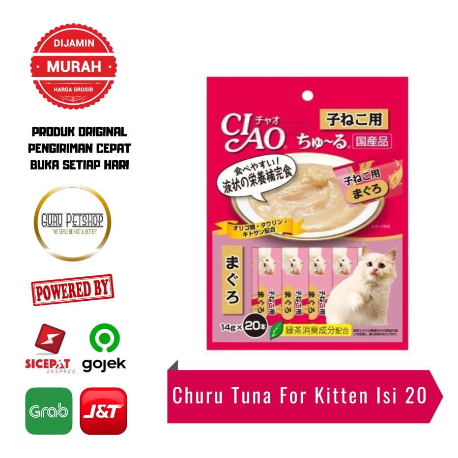 Jual Ciao Churu Tuna For Kitten isi 20sachet Ciao Chu Ru Snack Kucing | Shopee Indonesia