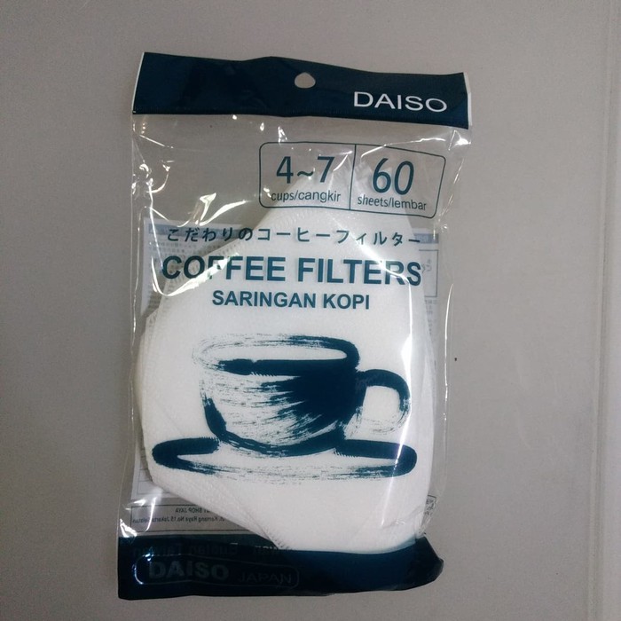 Jual DAISO Coffee filter paper kertas saring kopi 60 lembar (for 4-7 cups) | Shopee Indonesia
