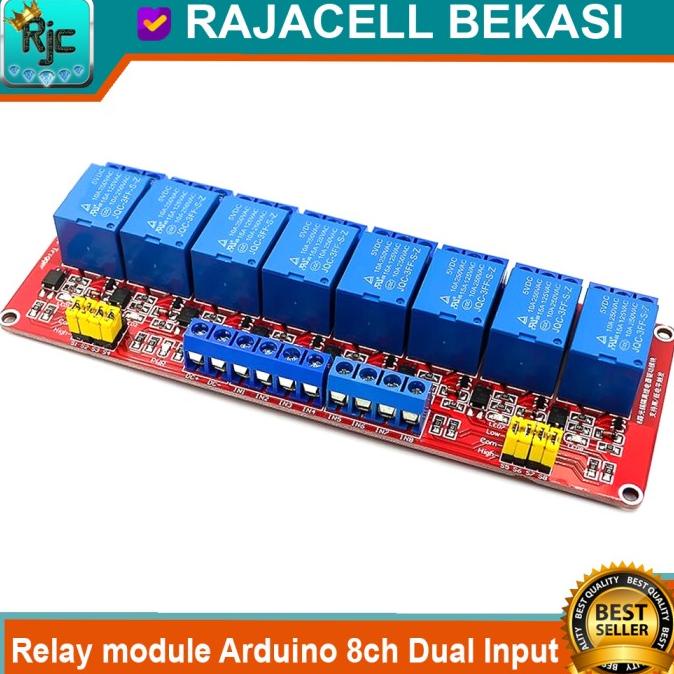 Jual ORIGINAL - Relay module Arduino 8ch Dual Input bisa High dan Low ...