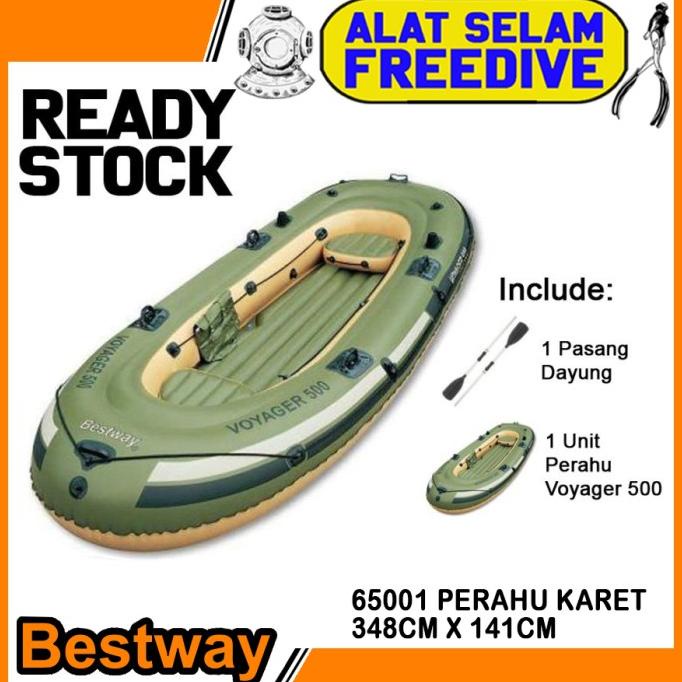 Jual Perahu Karet Rubber Boat Voyager 500 Bestway (348cmx141cm ...