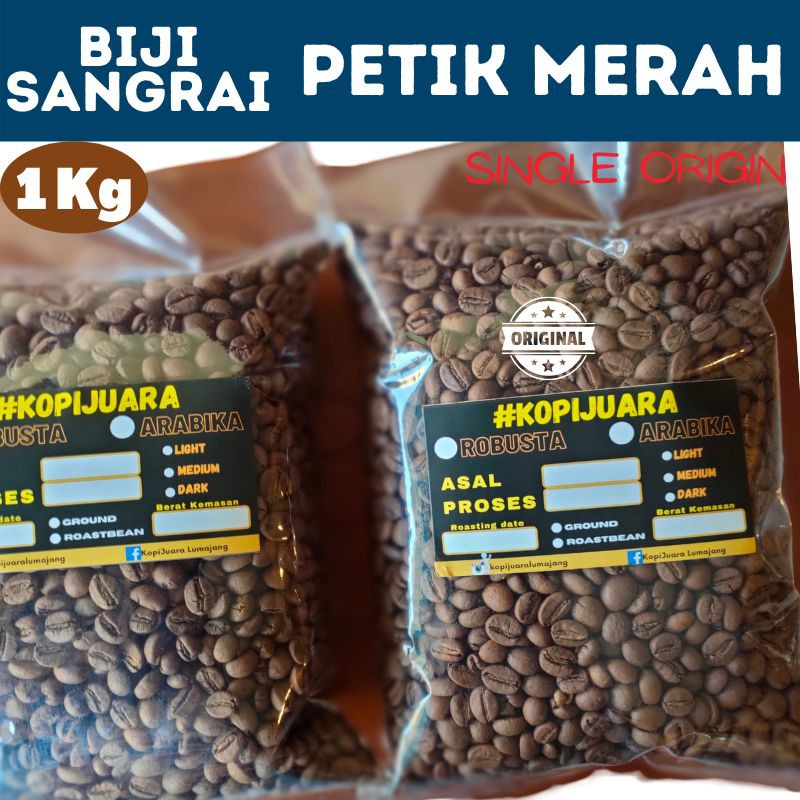 Jual Roastbean Robusta Kopi Petik Merah 1Kg Single Origin Proses ...