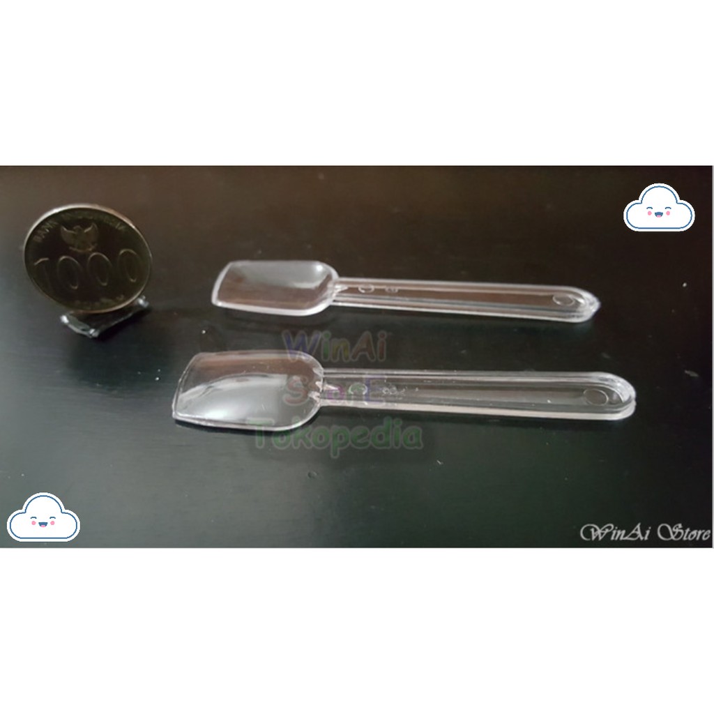 Jual Sendok Kecil Plastik Bening - Alat Pesta Makanan Minuman Snack Kue ...