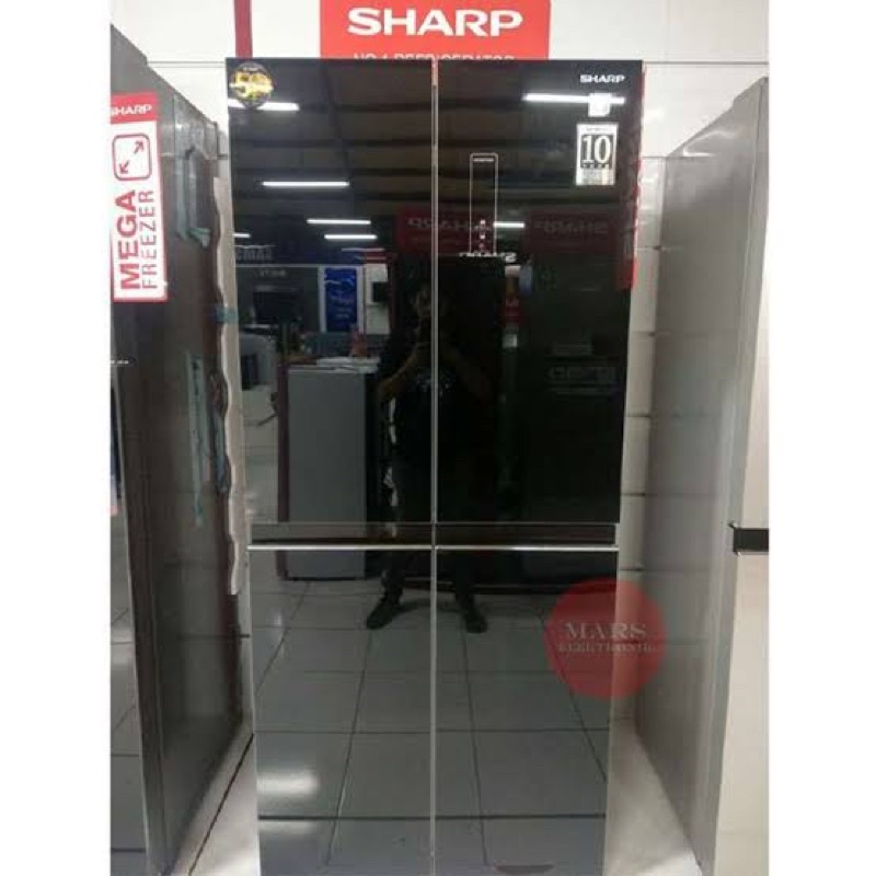 Jual KULKAS SHARP 4 pintu SJ-IF51PG-Bk multi door black glass garansi resmi | Shopee Indonesia