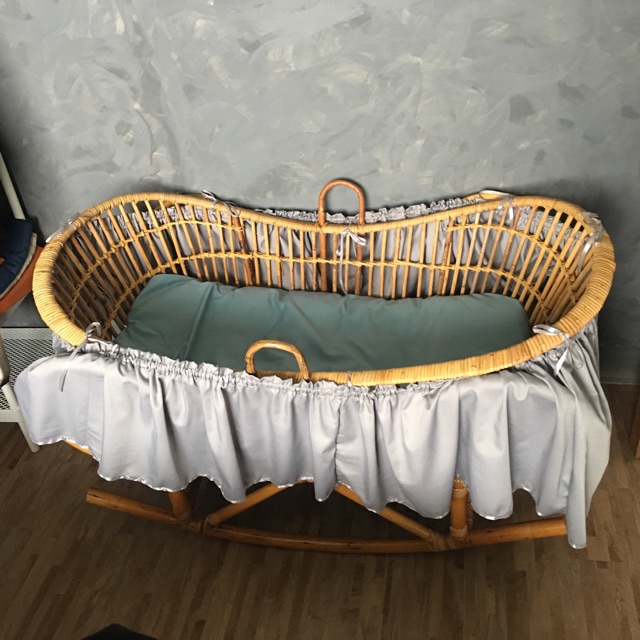 Jual Baby Cot Box Kayu Rotan Set sprei | Shopee Indonesia
