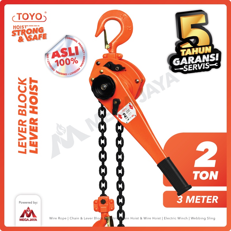 Jual TOYO Lever Block / Lever Hoist 2 Ton x 3 Meter | Shopee Indonesia