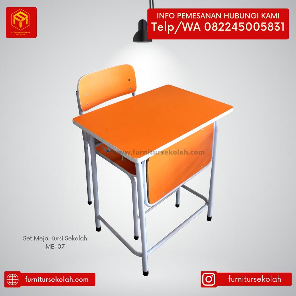 Jual Bangku sekolah/ meja sekolah rangka besi modern/ meja kursi ...