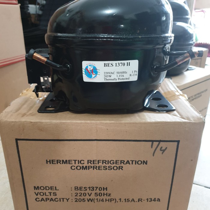Jual mesin / kompresor / compressor kulkas Nippon BES1370H 1/4HP NSH27 ...
